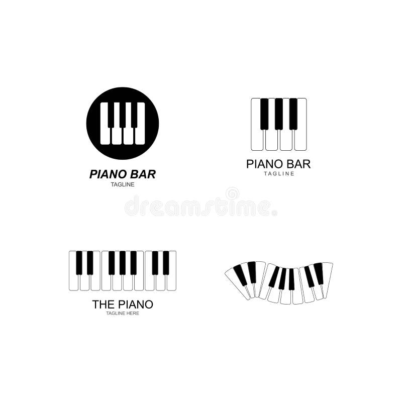 Piano Logo Design Template stock illustration. Illustration of ...