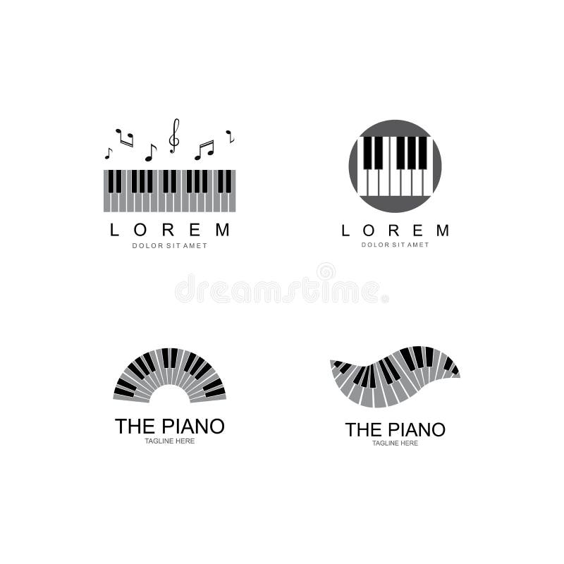 Piano Logo Design Template stock illustration. Illustration of musician ...
