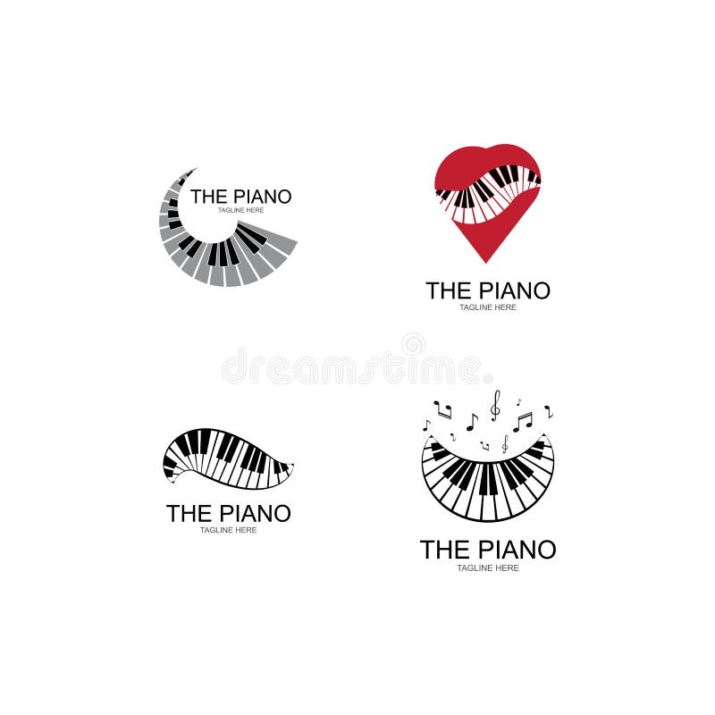 Piano Logo Design Template stock illustration. Illustration of ...