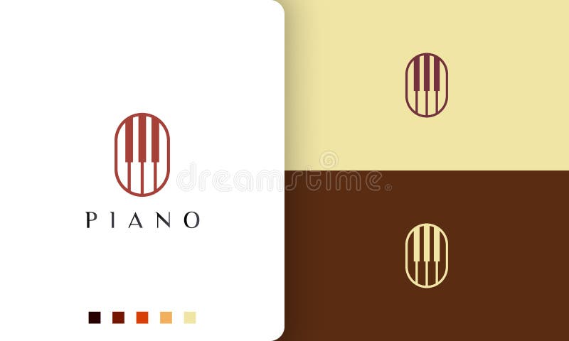 Piano Logo or Icon in a Minimalist and Modern Style Stock Vector ...