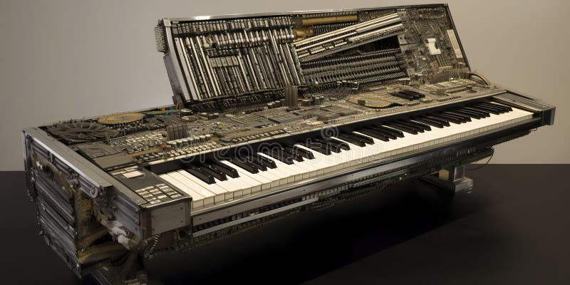 A Piano Made of Repurposed Computer Parts, Emphasizing the Convergence ...