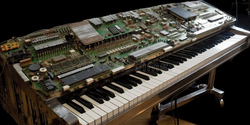 A Piano Made of Repurposed Computer Parts, Emphasizing the Convergence ...