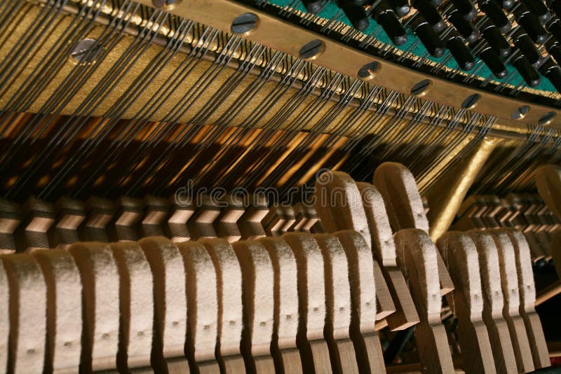Inside of a Piano Mechanism Stock Image - Image of design, lines: 40702957
