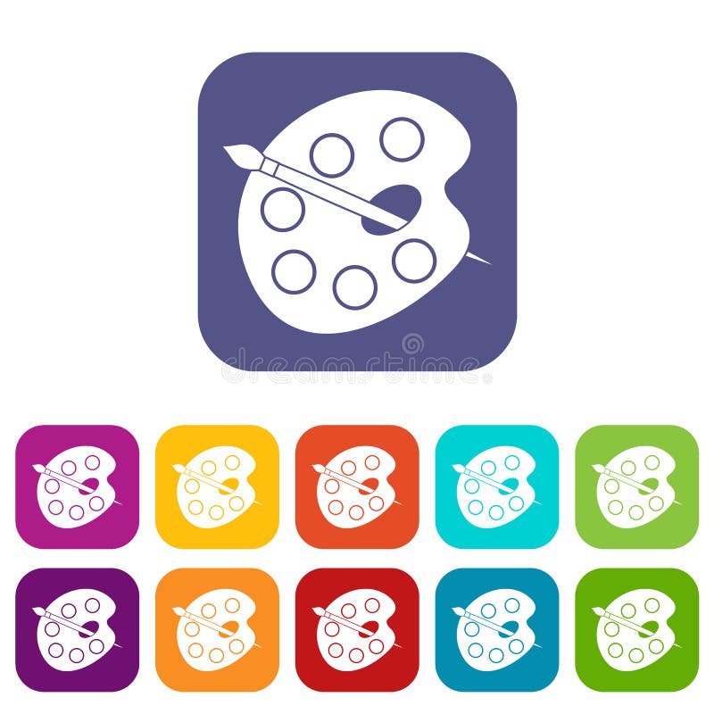 Tavolozza Dei Colori Con L'icona Della Spazzola, Stile Del Profilo ...