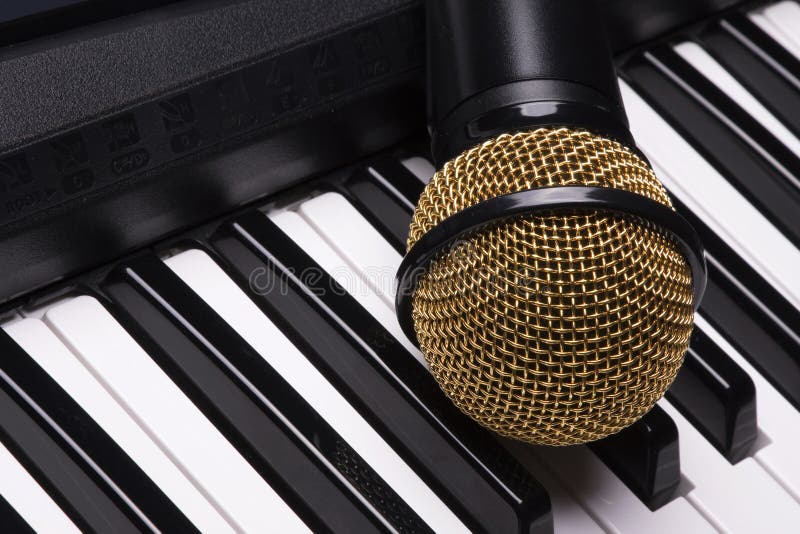 Piano and mike stock image. Image of harmony, closeup - 11293757