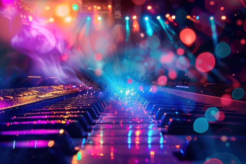Piano Music Concert with Stunning Light Effects Stock Photo - Image of ...