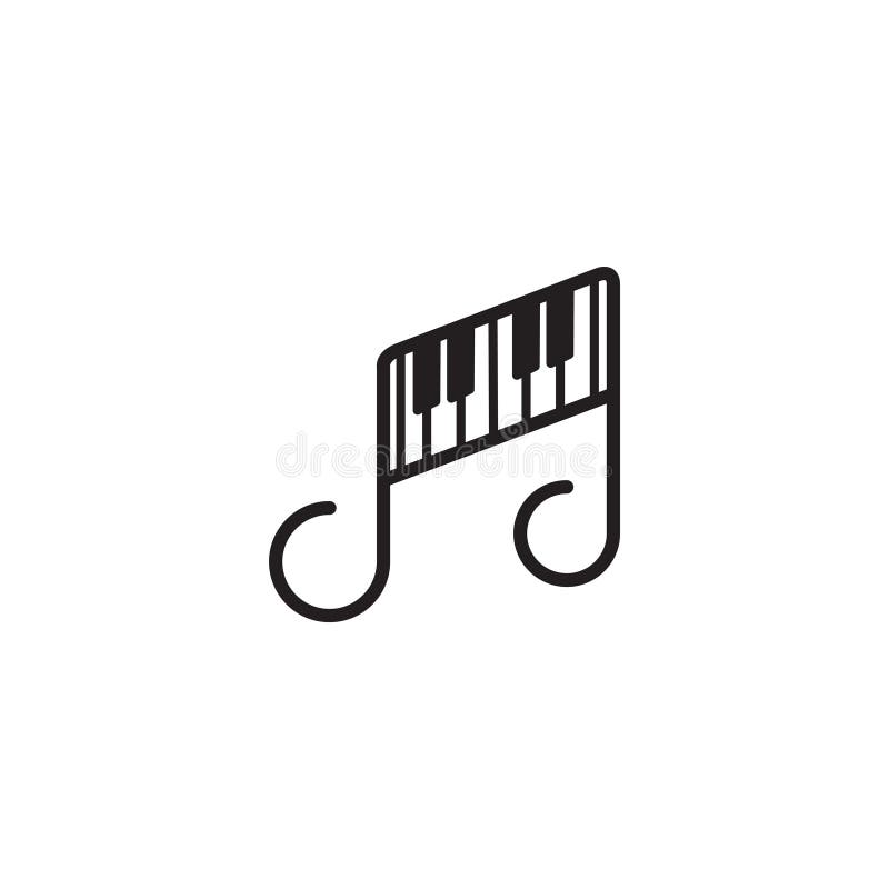 Piano with Music Note Unique Logo Symbol Icon Vector Graphic Design ...