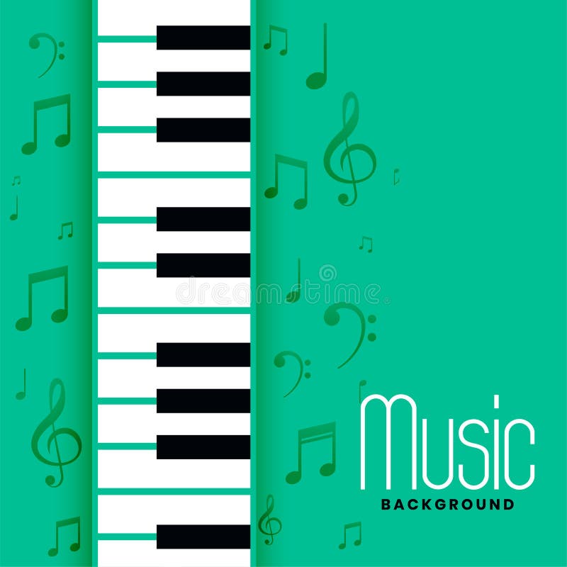 Piano and Musical Notes Melody Background Design Stock Vector ...