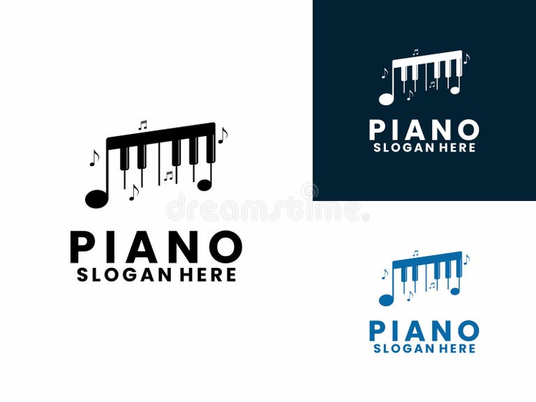 Piano Note Logo Design Vector. Music Note Combination with Piano Logo ...