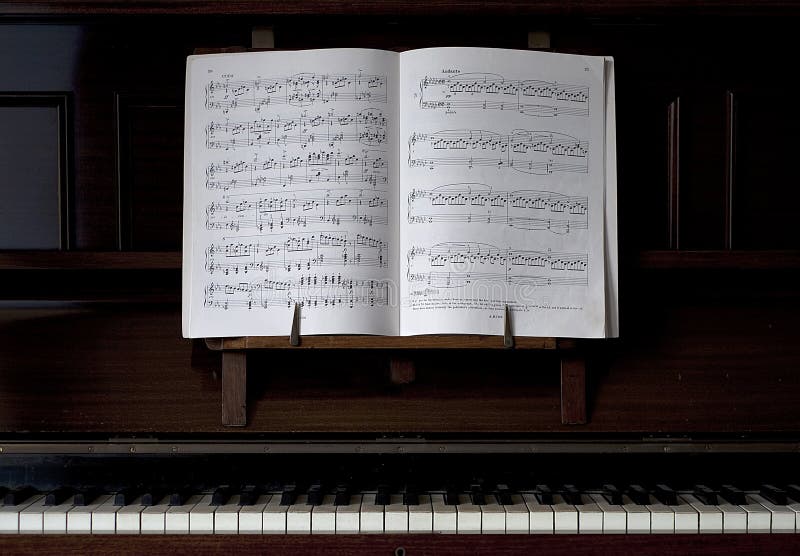 Piano and Open Sheet Music stock photo. Image of composition - 8535976
