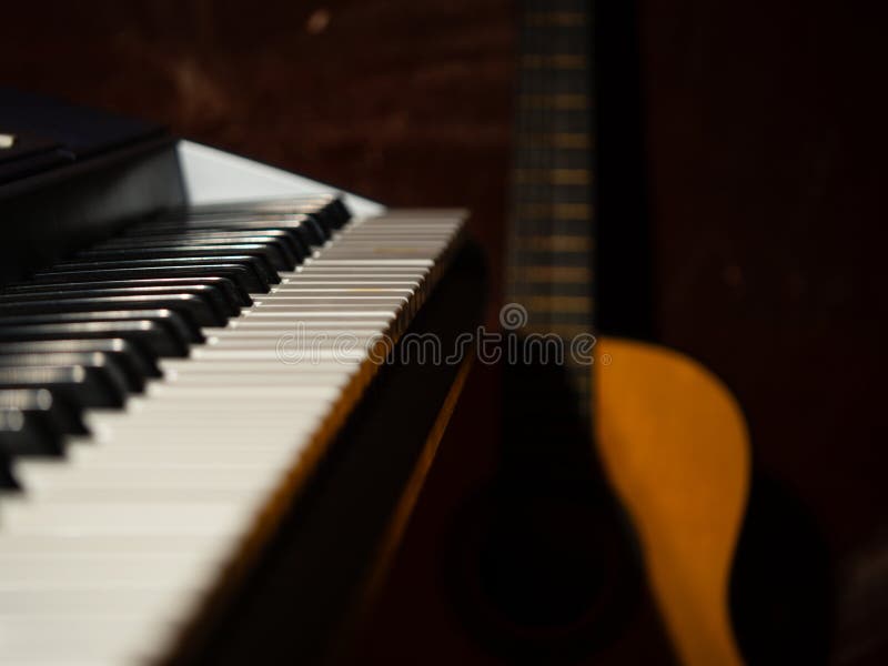 Piano Organ and Guitar Musical Instrument Stock Photo - Image of rhythm ...
