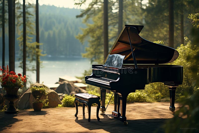 Piano Placed in a Beautiful Natural Setting in Lakeside Beautiful ...