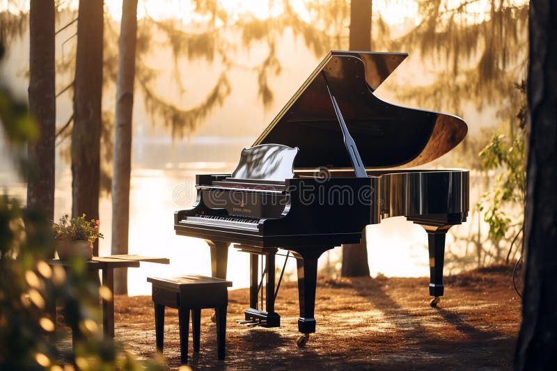 Piano Placed in a Beautiful Natural Setting in Lakeside Beautiful ...