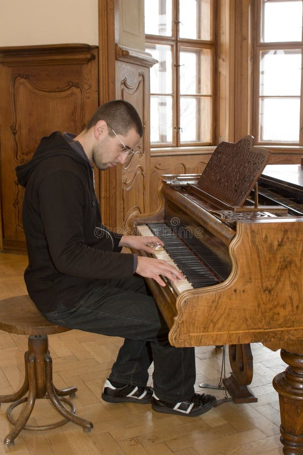 Piano player stock photo. Image of depress, dark, music - 8018002