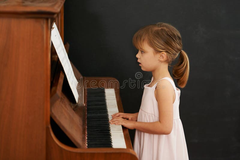 Piano, Reading and Kid in Home for Learning, Practice and Classical ...
