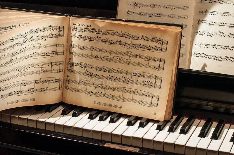 Piano with score stock photo. Image of score, black, note - 45208690