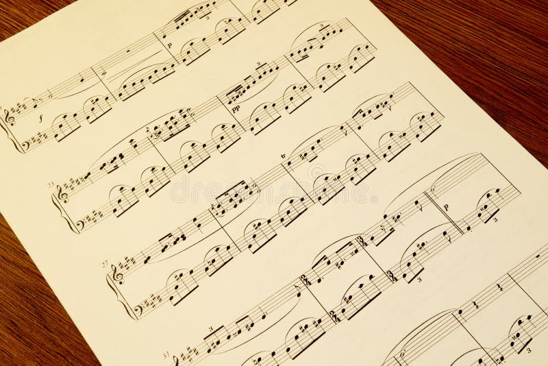 Piano Sheet Music Fragment Classical Music Stock Photo - Image of ...