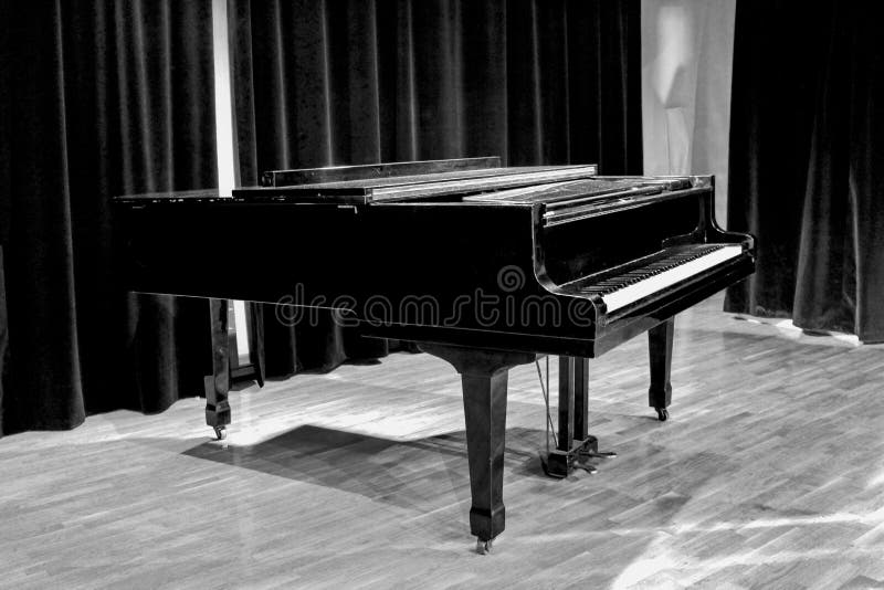 Piano on Stage for Music Performances,bw Stock Illustration ...