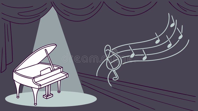 Piano on Stage, Musical Performance. Vector Design Generative AI Stock ...