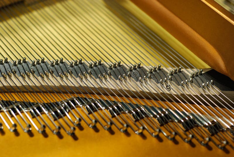 Piano Strings and Hammers Macro Stock Image - Image of wood, brown: 1237793