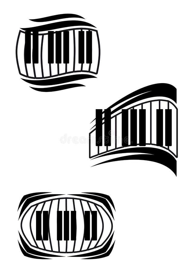 Piano symbols stock vector. Illustration of black, curve - 15510678