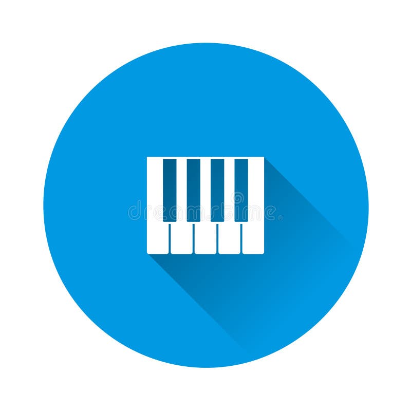 Piano Vector Icon on Blue Background. Flat Image with Long Shadow Stock ...