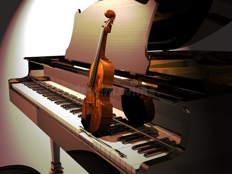 Piano and Violin concert stock illustration. Illustration of concert ...