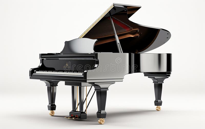 Piano on a White Background -Generative Ai Stock Illustration ...