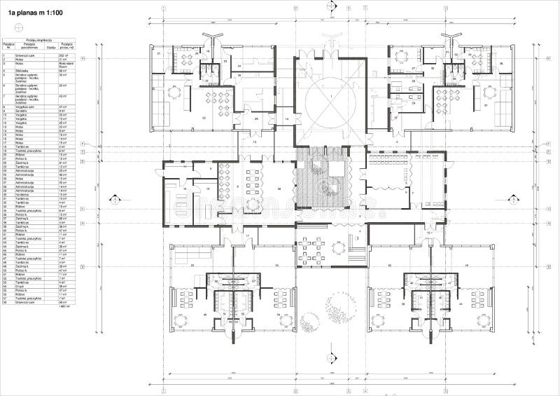 Pianta Dell'edificio Per Uffici Illustrazione di Stock - Illustrazione di schema, architettonico ...