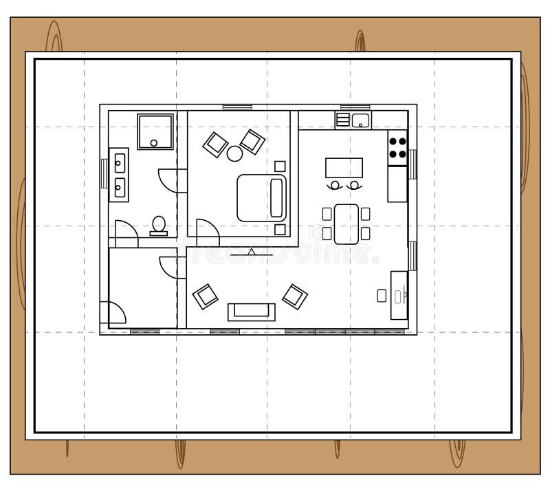 Pianta della casa illustrazione vettoriale. Illustrazione di base ...