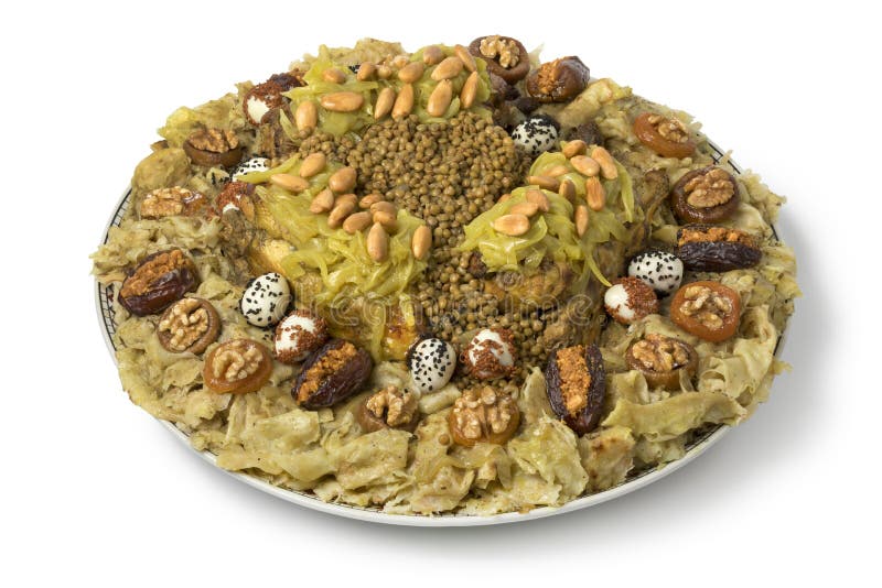 Piatto Con Il Marocchino Tradizionale Rfissa E La Salsa Fotografia ...