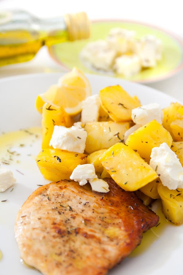 Piatto greco fotografia stock. Immagine di bistecca, dieta - 17453128