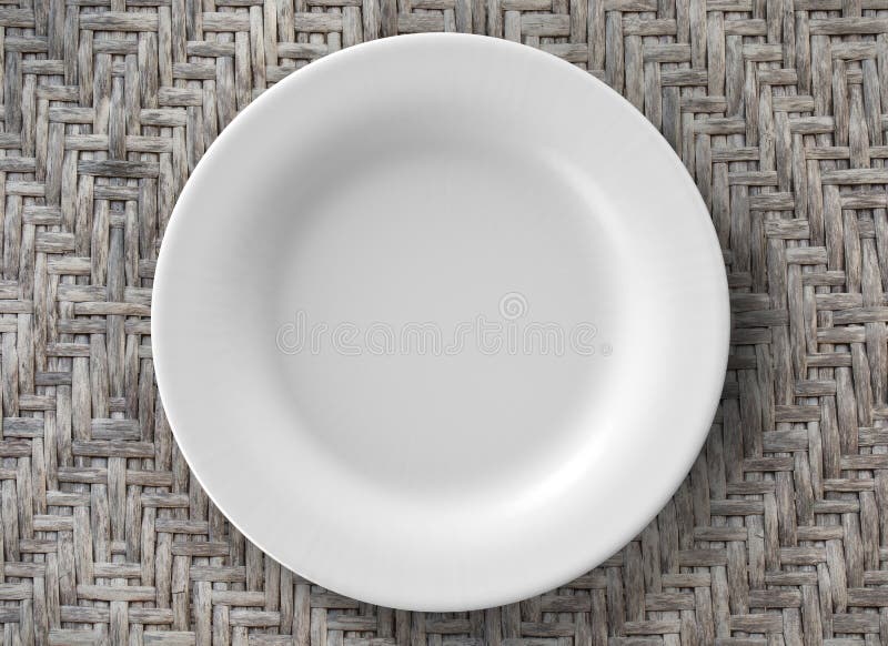 Un Piatto Di Vimini Vuoto Su Fondo Bianco. Immagine Stock - Immagine di ...