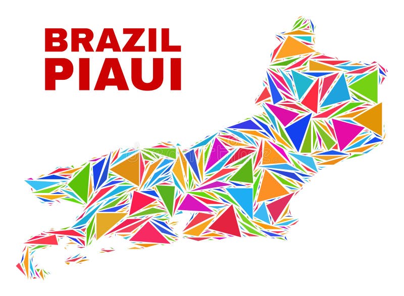 Piaui State Map - Mosaic of Color Triangles Stock Vector - Illustration ...