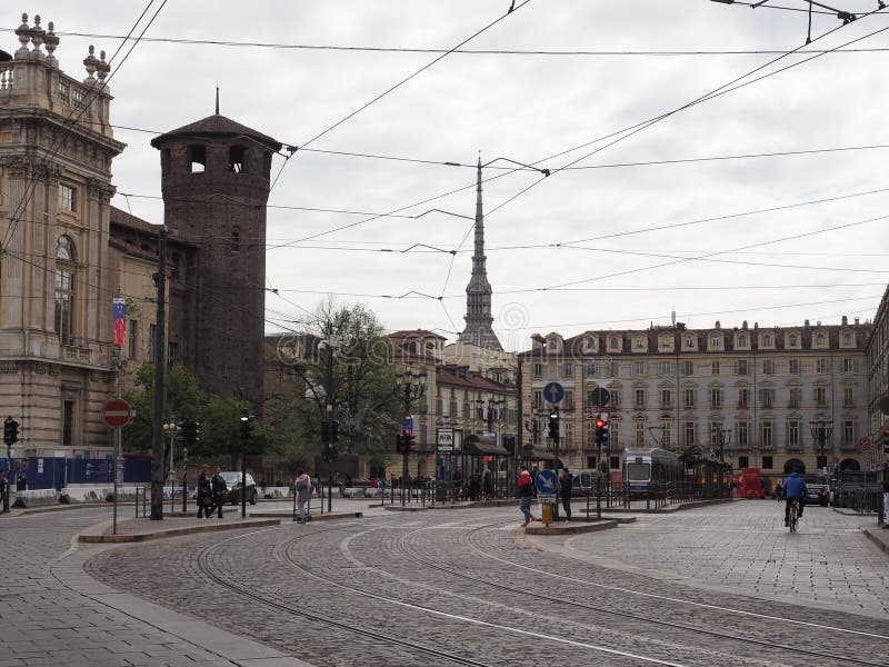 Piazza Castello Square in Turin Editorial Photography - Image of town ...