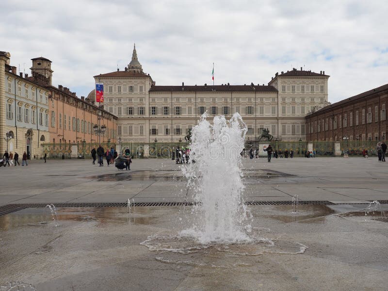 Piazza Castello Square in Turin Editorial Photography - Image of circa ...