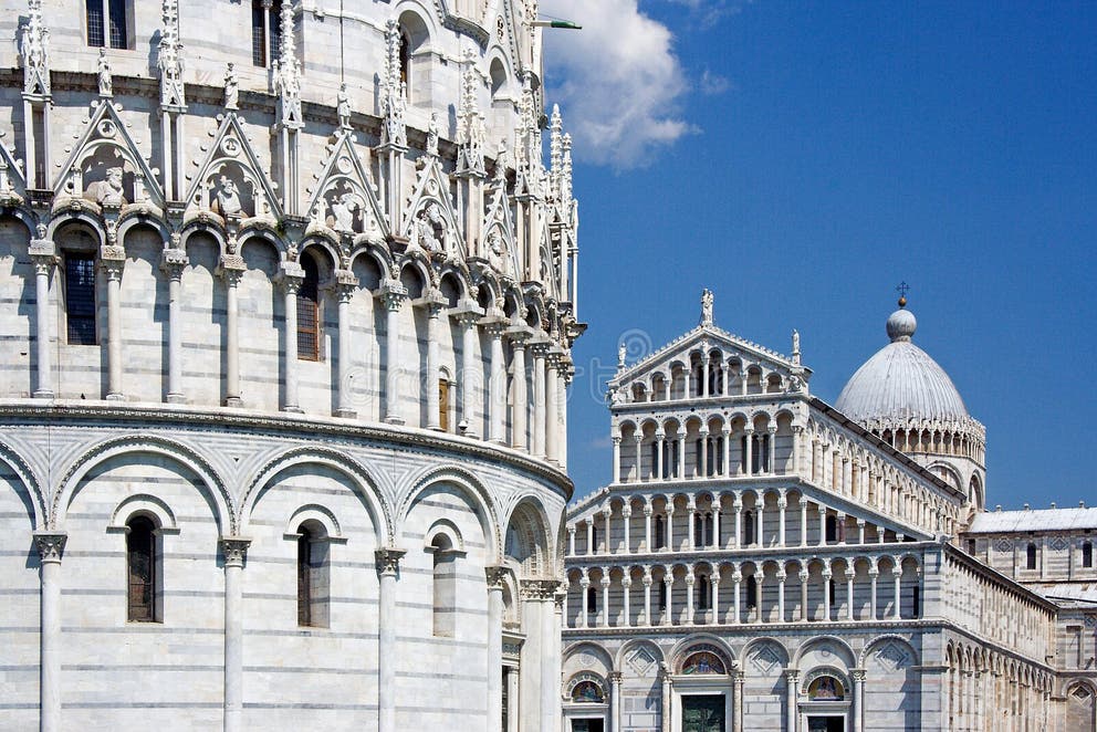 Piazza del Duomo in Piza stock image. Image of church - 13327865