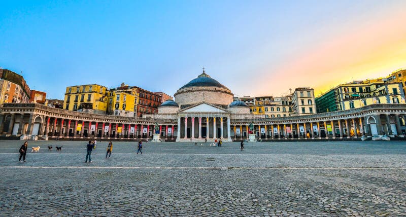 Piazza Del Plebiscito, Naples Editorial Stock Image - Image of ...