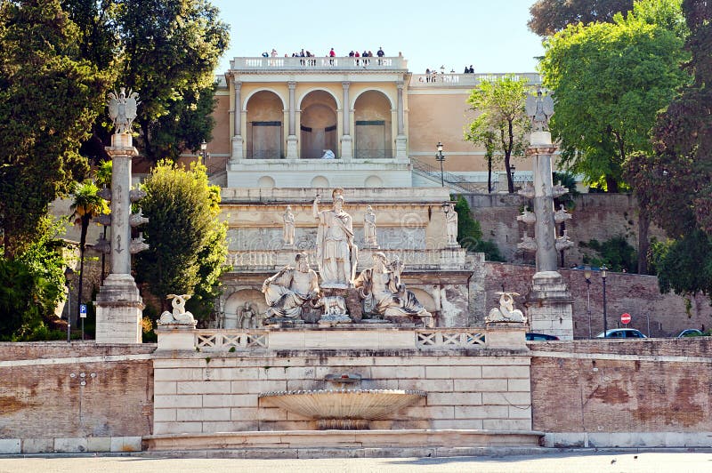 Piazza Del Popolo - People S Square in Rome Stock Photo - Image of ...