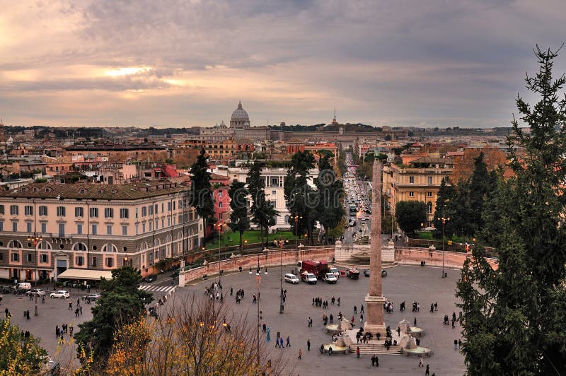 Piazza del Popolo, Roma imagen de archivo. Imagen de estatua - 17458117