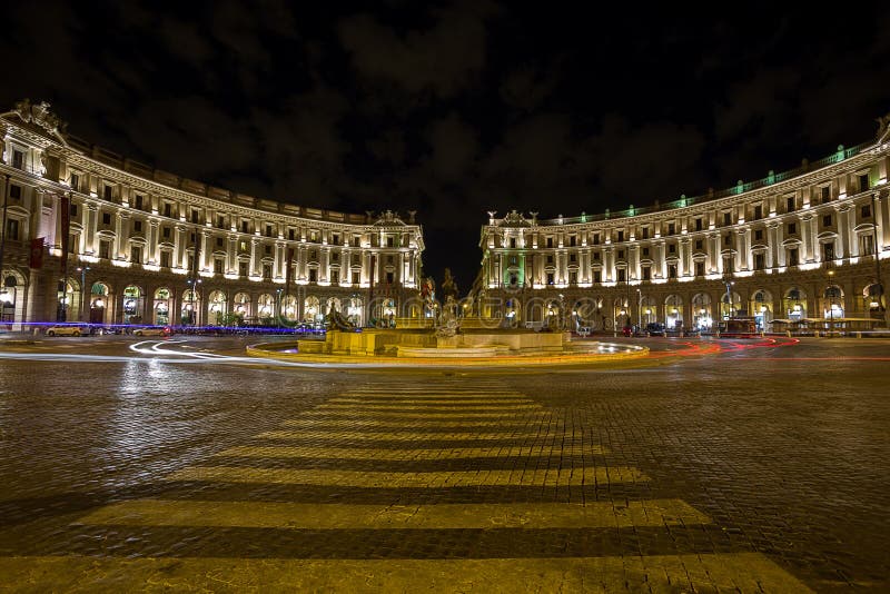 Piazza Della Repubblica. Rome. Italy Stock Photo - Image of facade ...