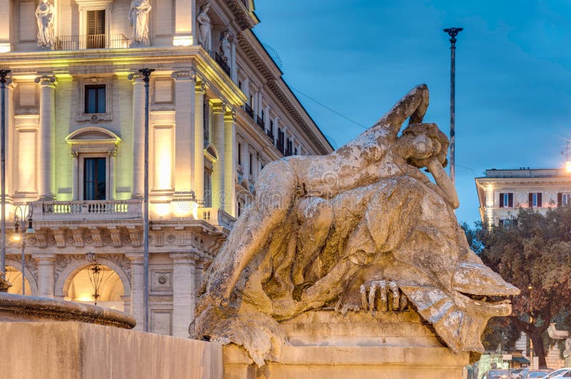 Piazza Della Repubblica in Rome, Italy Stock Photo - Image of roman ...