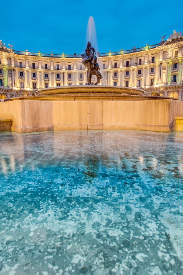 Piazza Della Repubblica in Rome, Italy Stock Photo - Image of roman ...