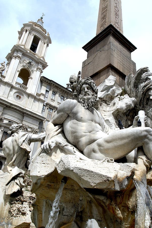 Piazza Navona stock photo. Image of baroque, fountain, italy - 936388