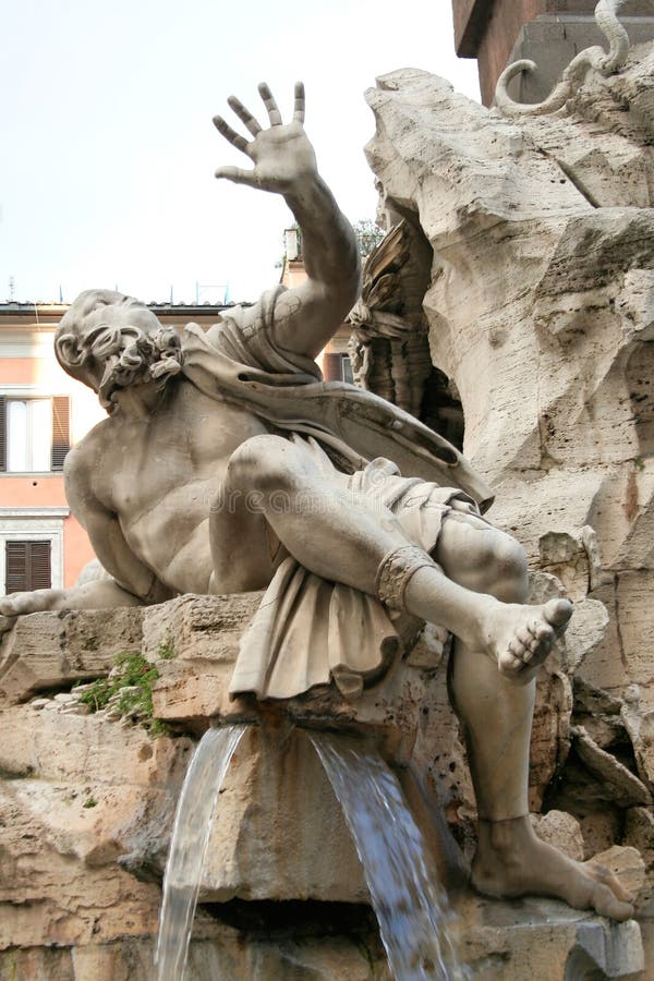 Piazza Navona Fountain, Rome Stock Image - Image of historic, holidays ...