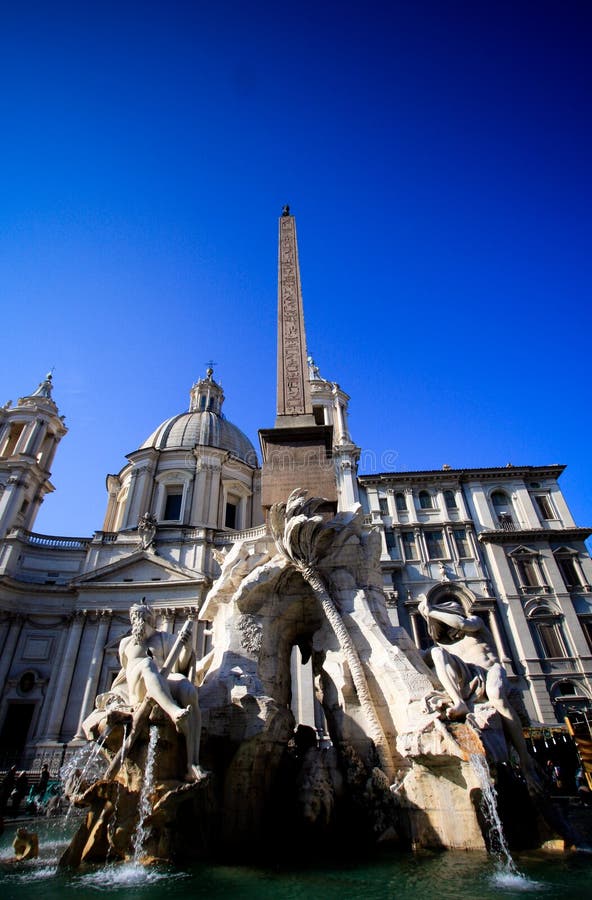 Piazza Navona (Navona Square) - Rome Stock Photo - Image of sculpture ...