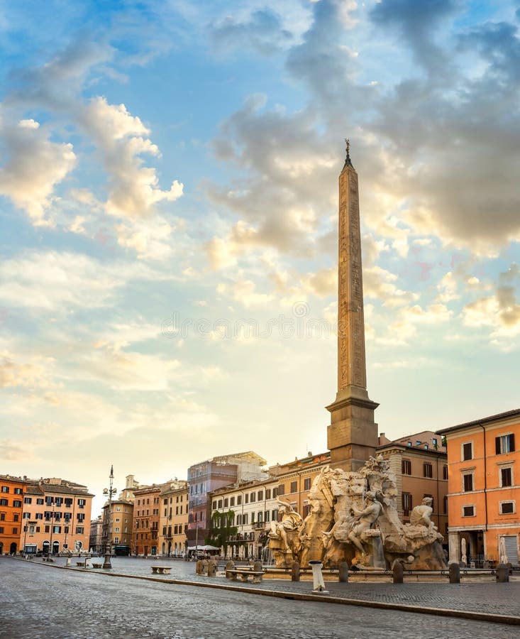 Obelisk in Rome stock photo. Image of fiumi, church - 174202174