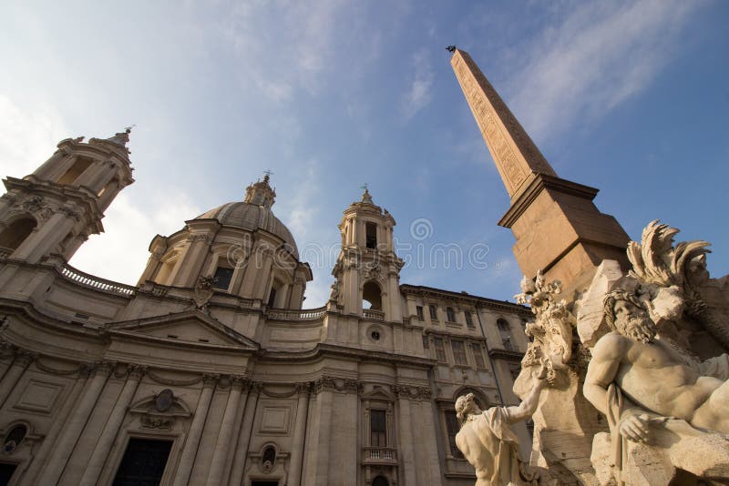 Piazza Navona One of the Most Beautiful Squares in Rome Stock Image ...