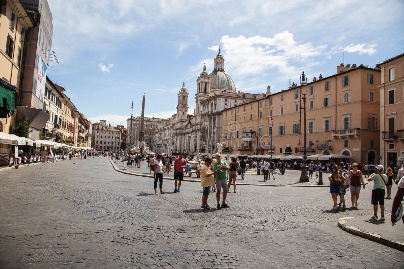 Piazza Navona, Rome. editorial image. Image of city, fountain - 79065415