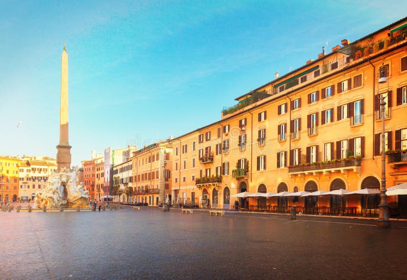 Piazza Navona, Rome, Italy stock photo. Image of neptune - 93668648